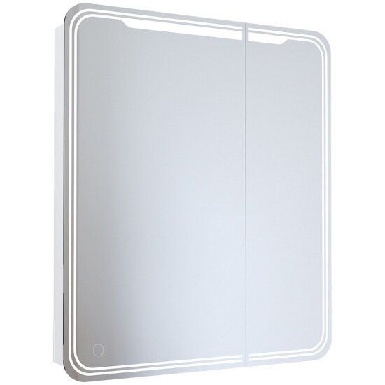 Зеркало шкаф Mixline "виктория" 700*800 (ШВ) 2 створки, левый, сенсорный выкл, светодиодная подсветка