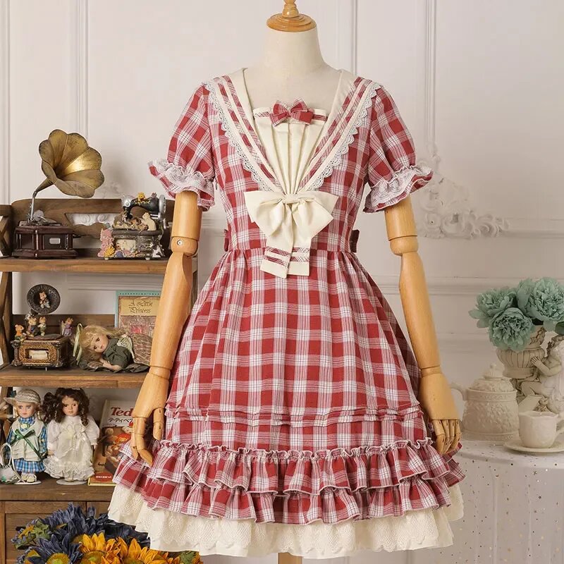 Платье в стиле Лолита Strawberry Witch The Rhine River из хлопка