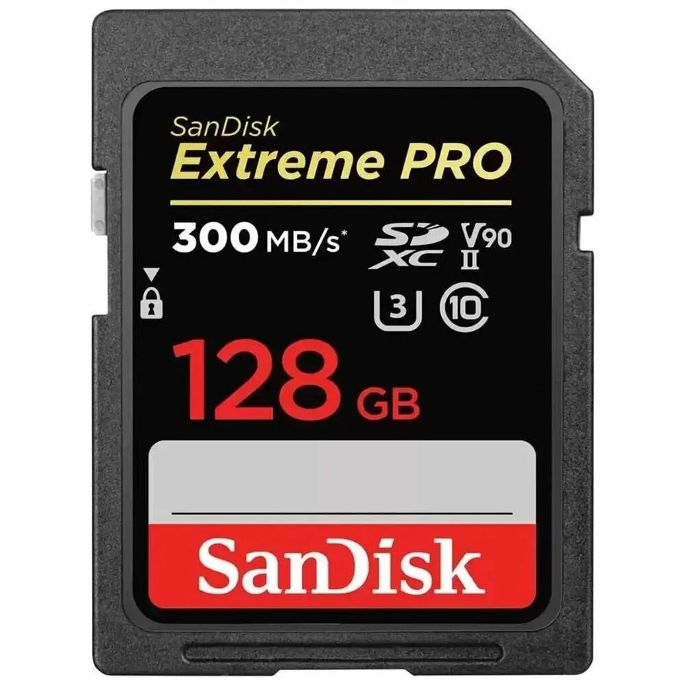 Карта памяти для фотоаппарата SanDisk Extreme PRO V90 SDXC UHS-II 128 GB (SDSDXDK-128G-GN4IN)