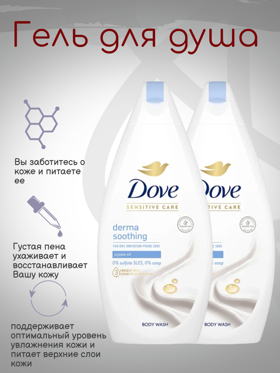 Крем-гель для душа с маслом Жожоба Для чувствительной кожи 400мл 2шт