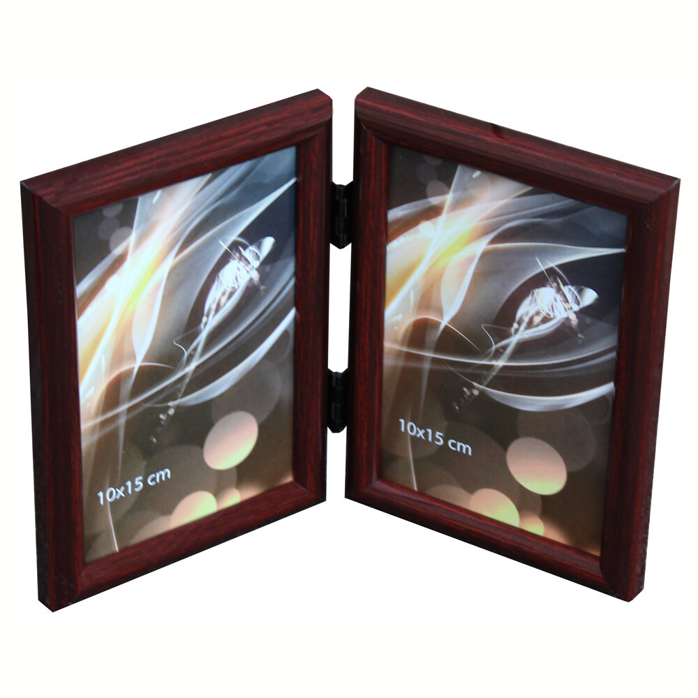 Рамка двойная 10х15 см коричневый багет 385 /1302