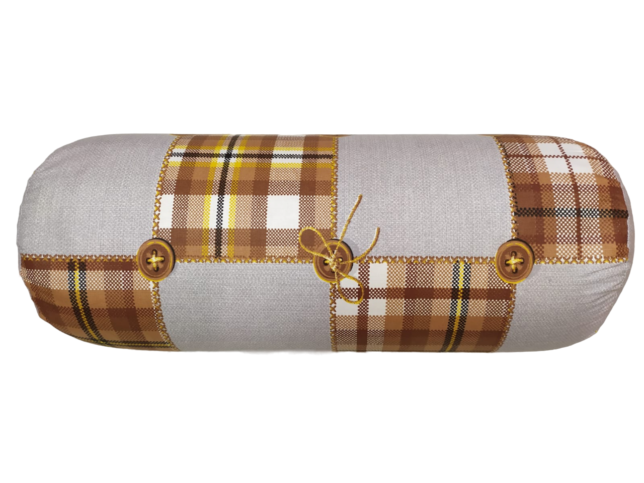 Валик Турецкий из гречневой шелухи 20х55 см хлопок коричневый