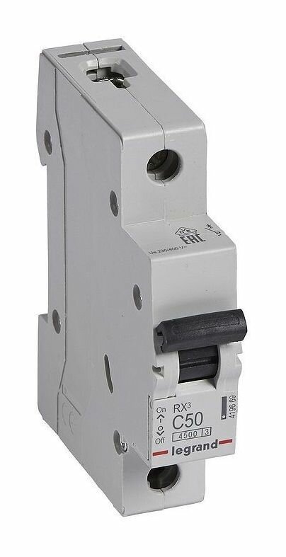 Автоматический выключатель Legrand RX3 1P 50А (C) 4.5кА, 419669