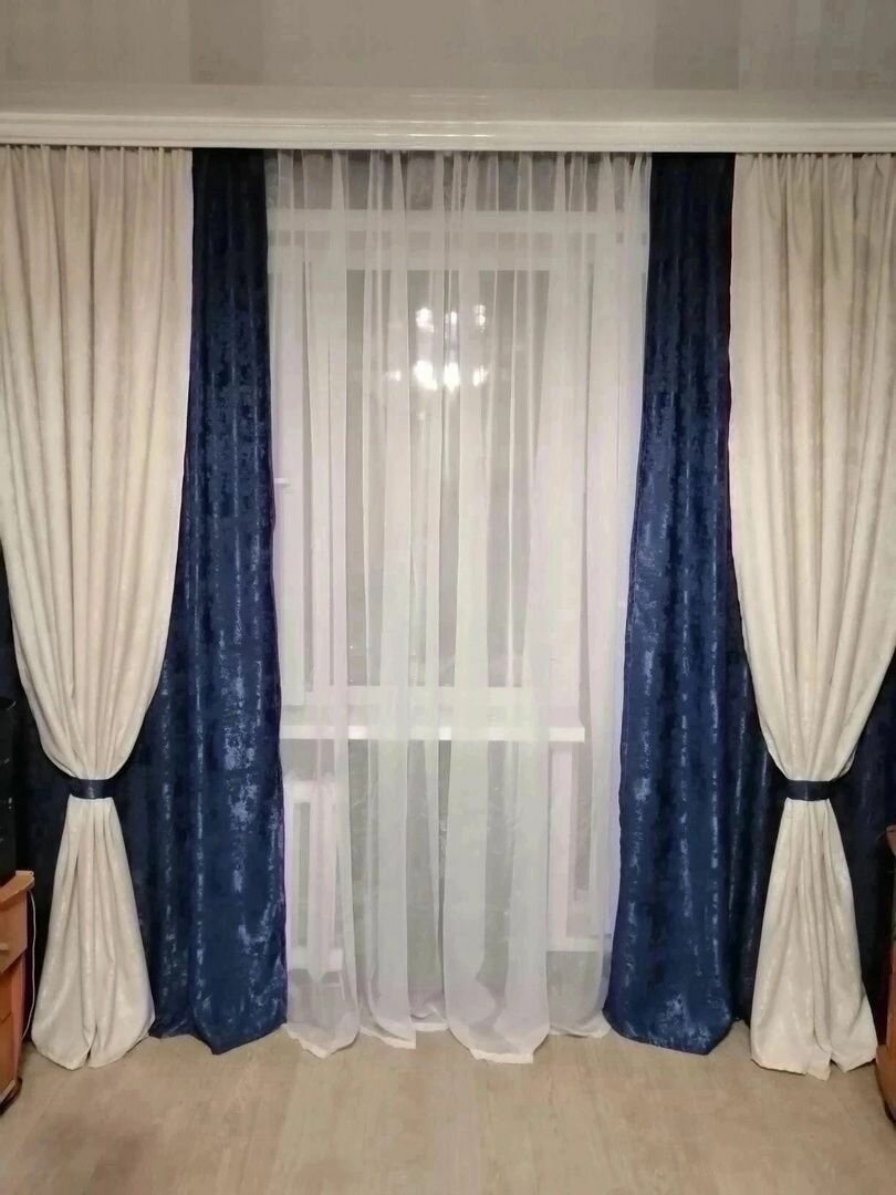 Шторы двухслойные блэкаут мрамор 3м