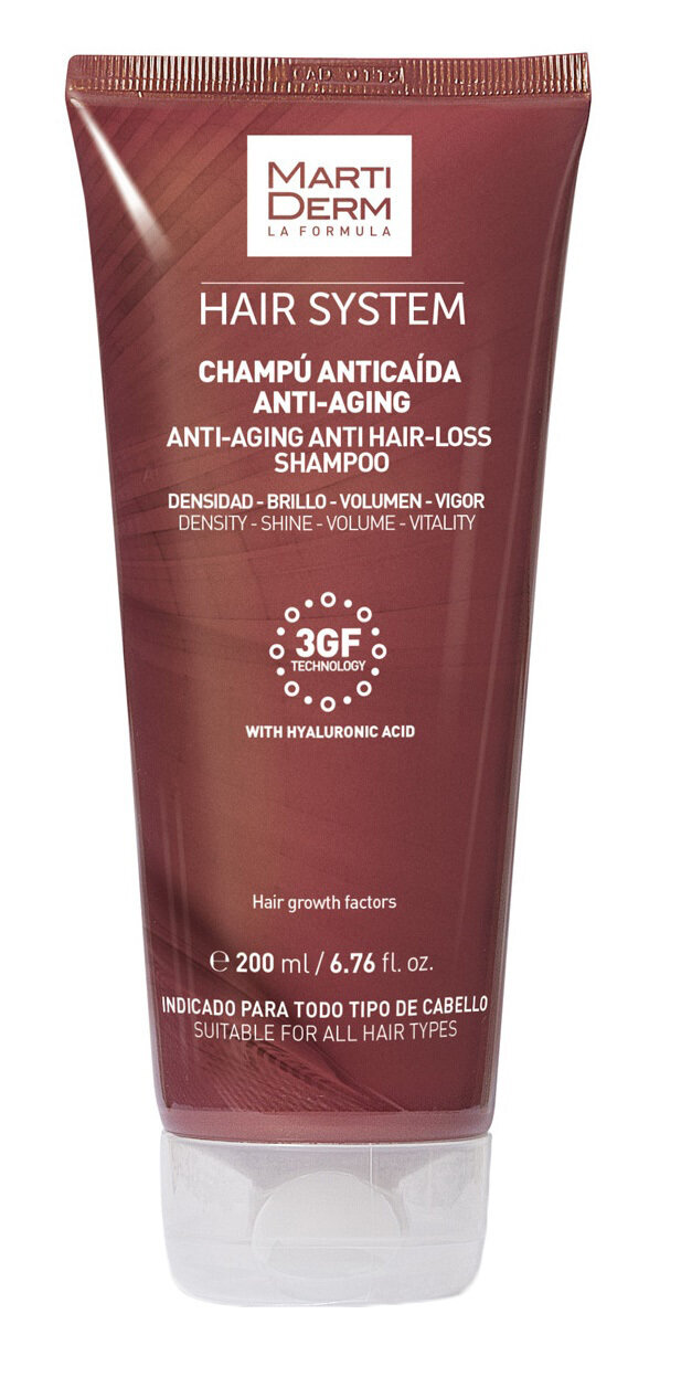 MartiDerm Шампунь против выпадения волос Hair System 3GF Champu Anticaida Anti-Aging 200 мл