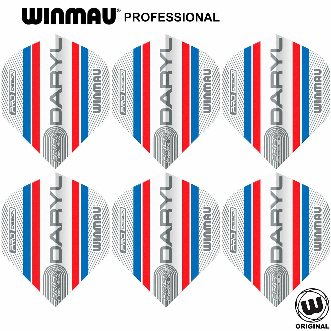 Оперения 6шт для Дартс Winmau Prism Alpha Daryl Gurney (6915.723) Pro Design. Оперения для дротиков.