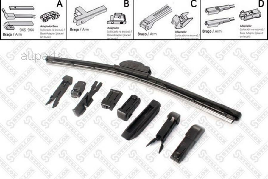 STELLOX 104400SX щетка! гибридная, универс. 400/16'\ Hyndai i20, Mazda 6, Toyota Avensis/Verso 01>