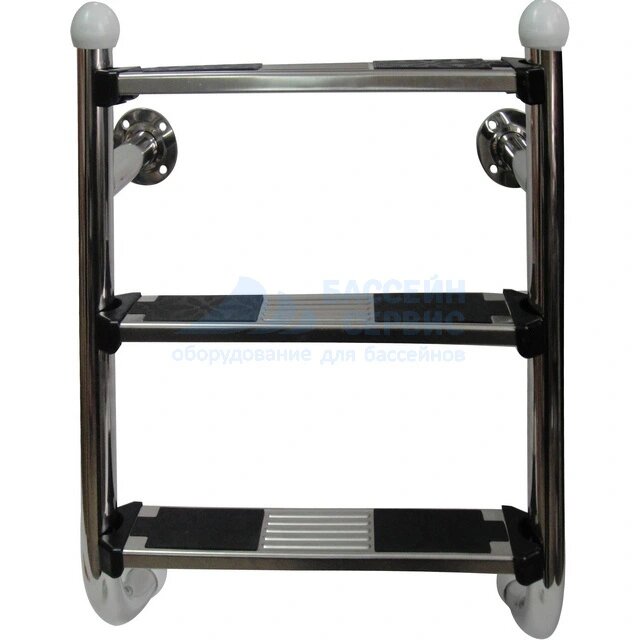 Лестница 3 ступени с накладкой люкс, нержавеющая сталь AISI-304, толщина 1.0 мм (нижняя часть) Pool King /S203, цена - за 1 шт