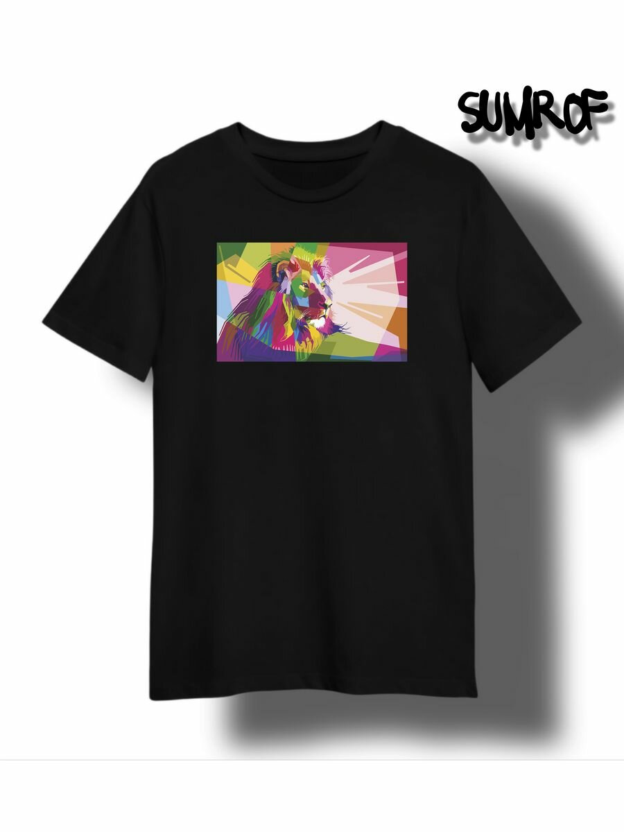 Футболка лев поп арт