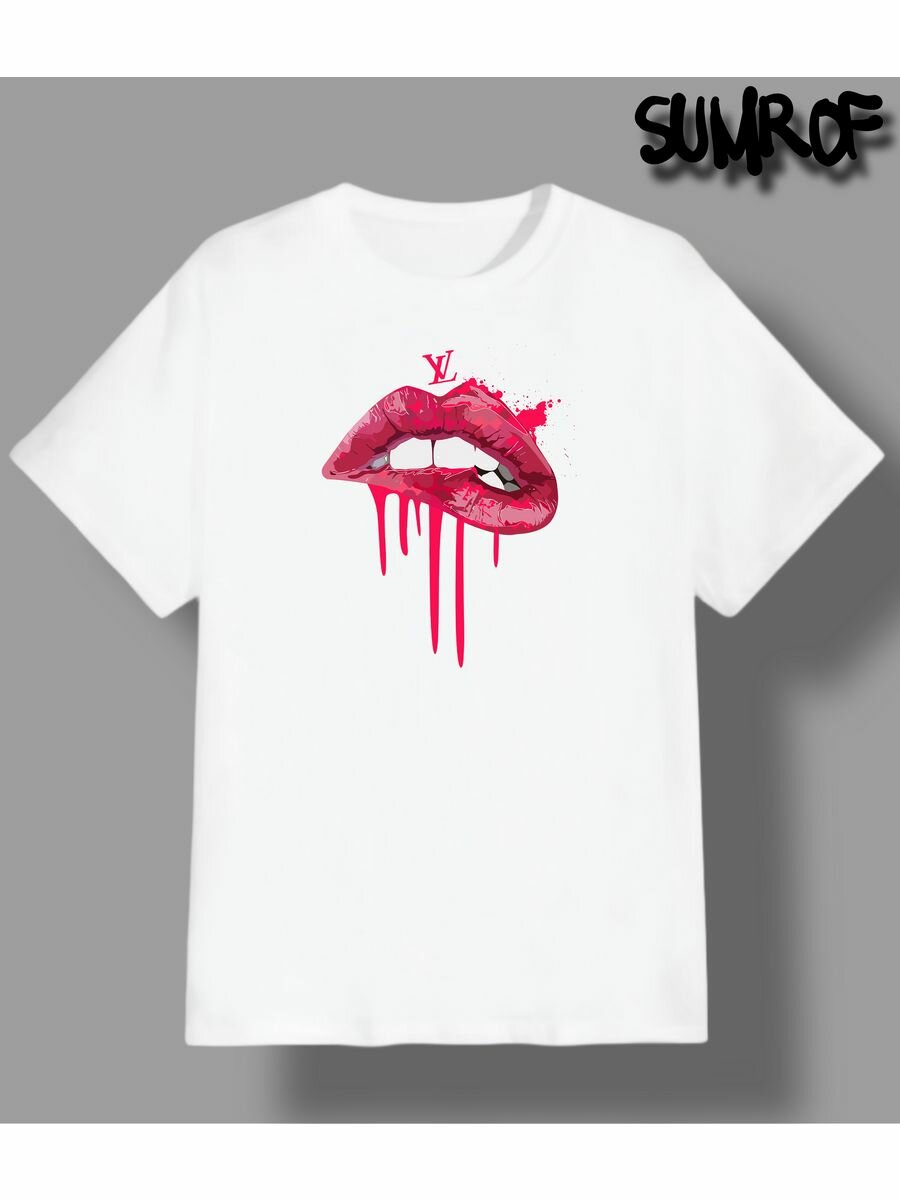 Футболка губы поцелуй
