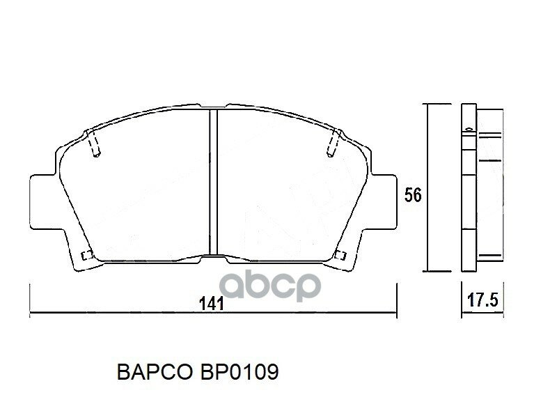 Колодки тормозные дисковые BP0109 передние, комплект, BAPCO арт. BP0109
