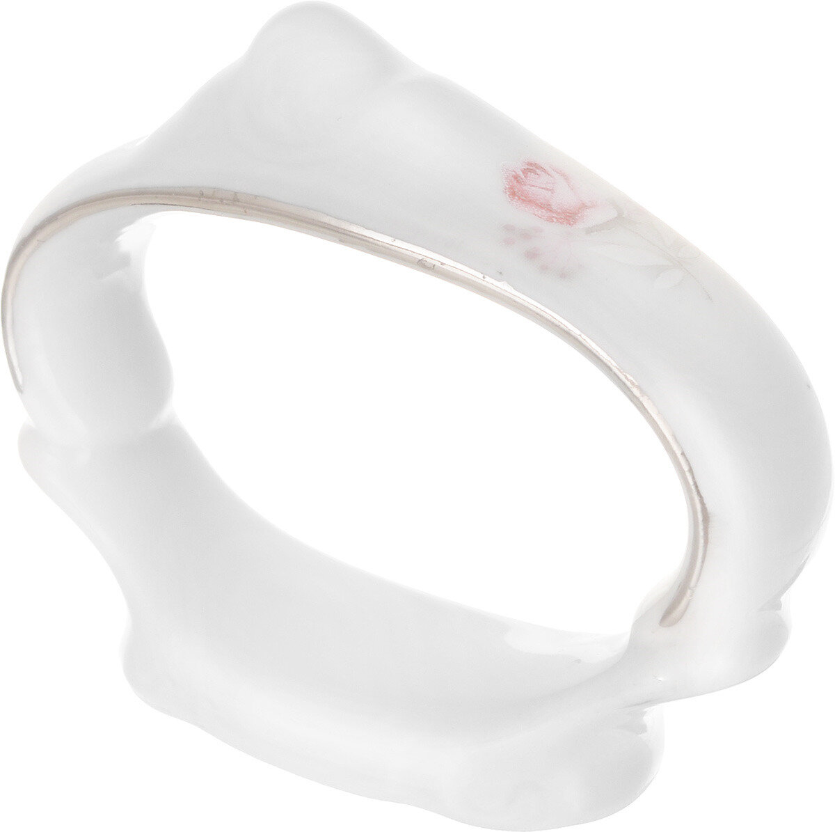 Кольцо для салфеток; "Bernadotte", декор "Бледные розы, отводка платина", Thun/ БТФ0280