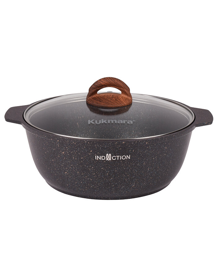 Кастрюля с крышкой Kukmara Granit ultra, антипригарная, 4 л