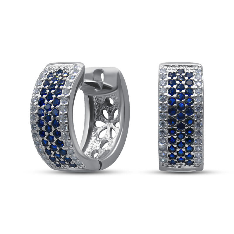 Серьги, серебро, 925 проба, фианит