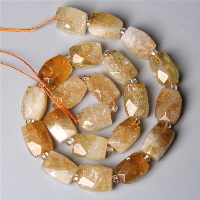 Жёлтые цитриновые бусины Vinswet 7.5 inches Strand, 12x16mm