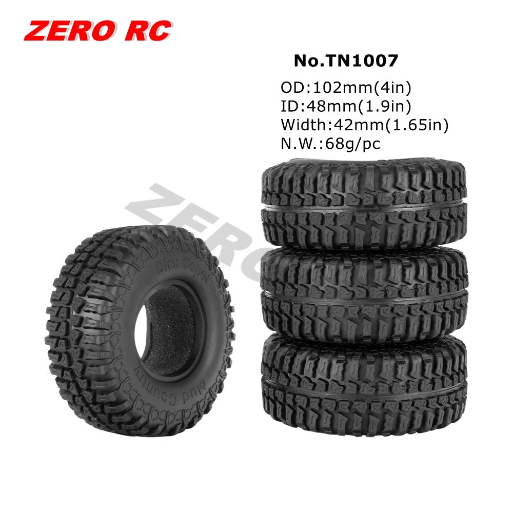 Шины RC 1/10, 1.9" TN1007, 4шт, черные