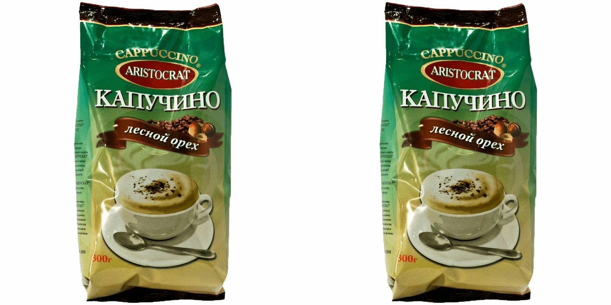 Aristocrat Кофейный напиток растворимый Капучино Лесной орех, 300 г, 2 уп