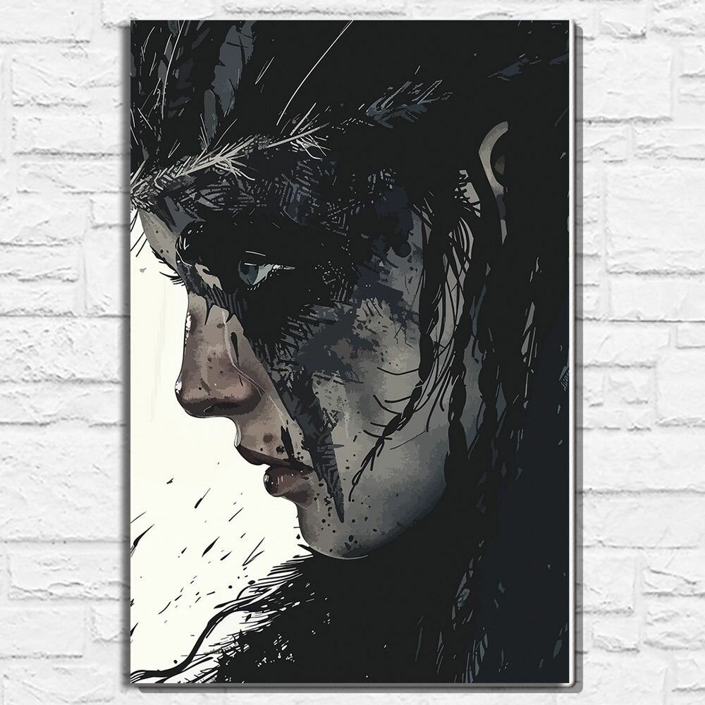 Картина по номерам на холсте игра Hellblade (Сенуа, PS, PC, SWITCH, XBOX) - 15160 В 60x40