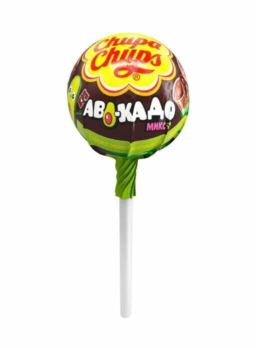 Chupa Chups Карамель на палочке Авокадо Микс, 12 г, 1 шт