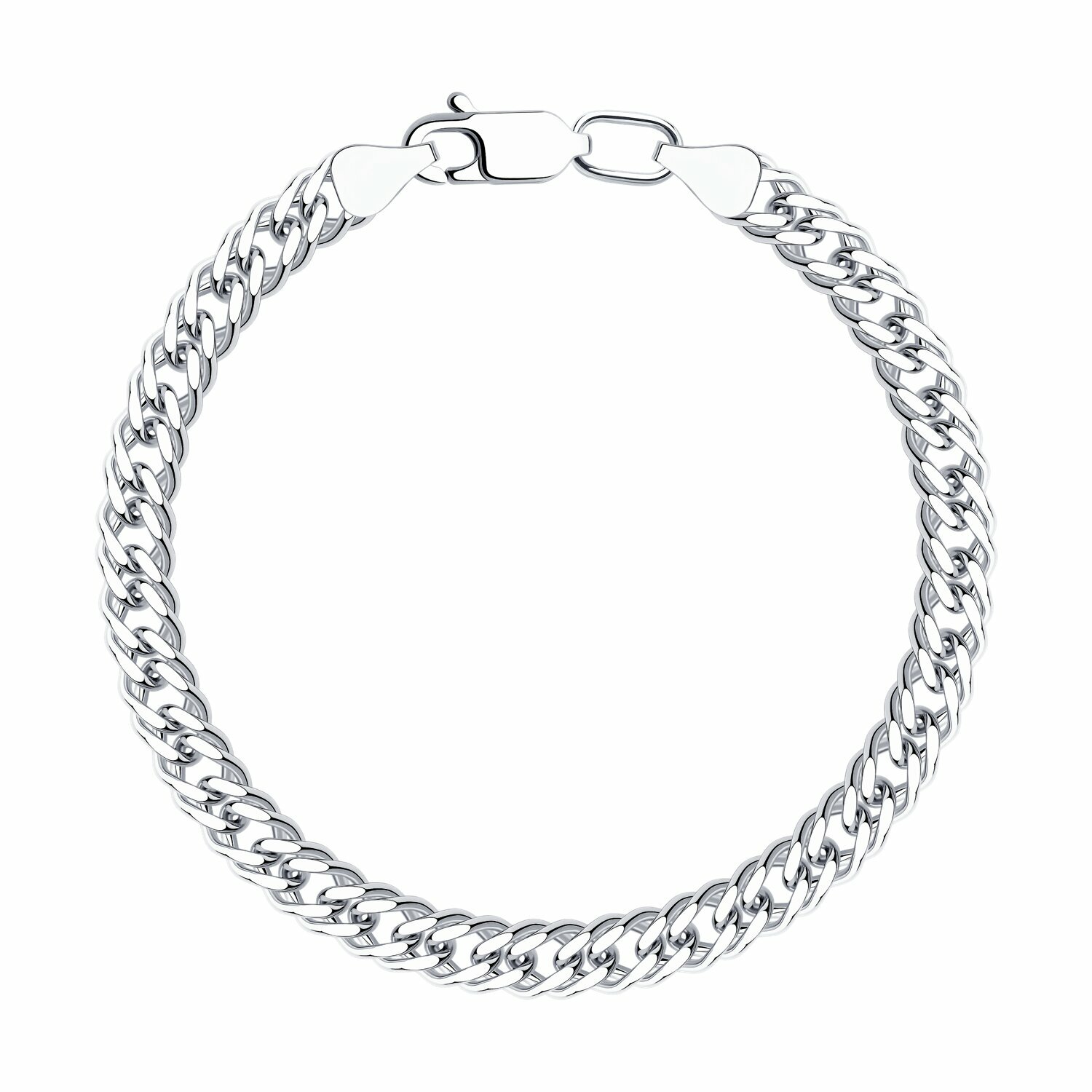 Браслет-цепочка, серебро, 925 проба, родирование