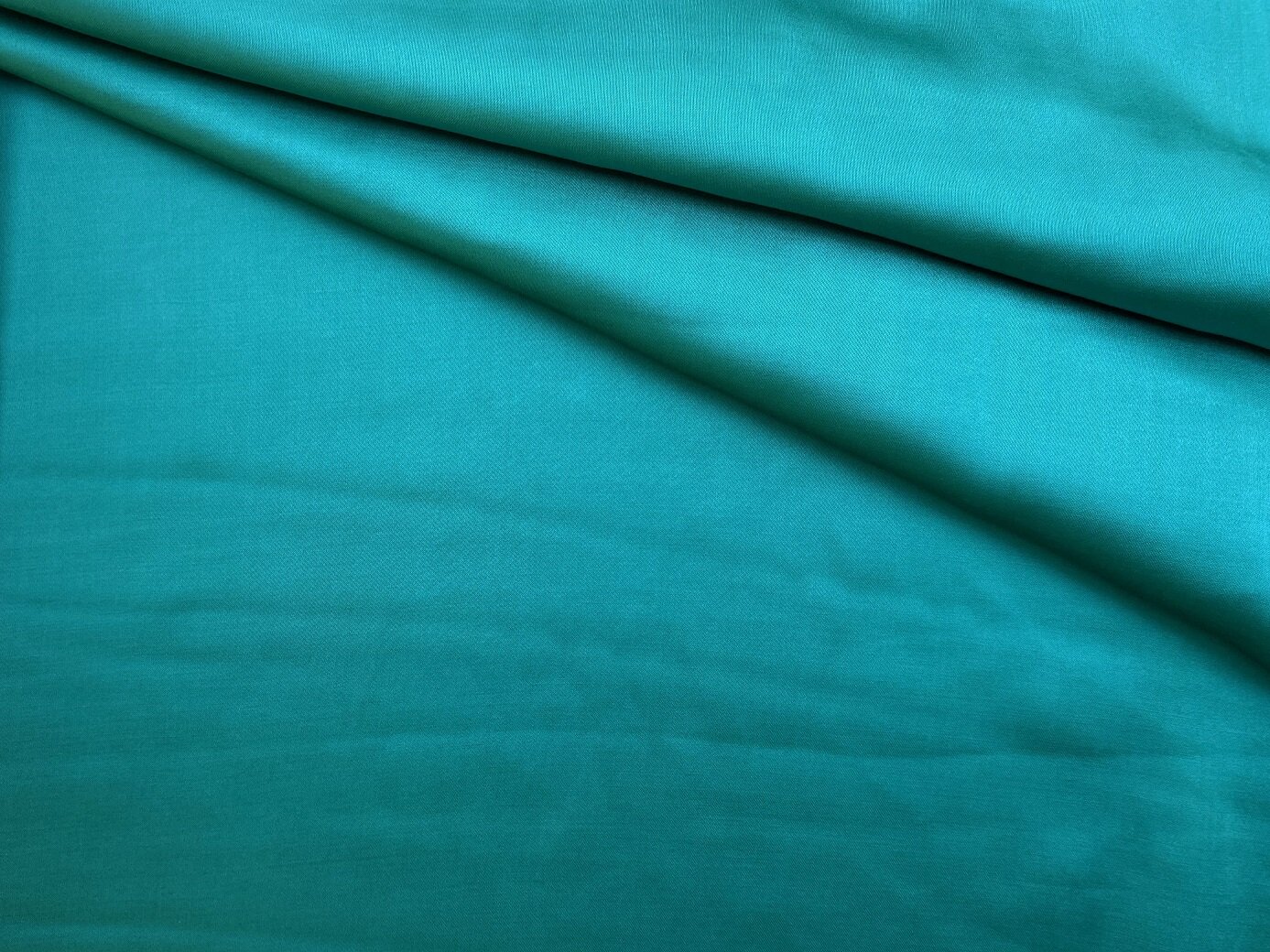 Ткань Вискоза бирюзового цвета однотонная 17402