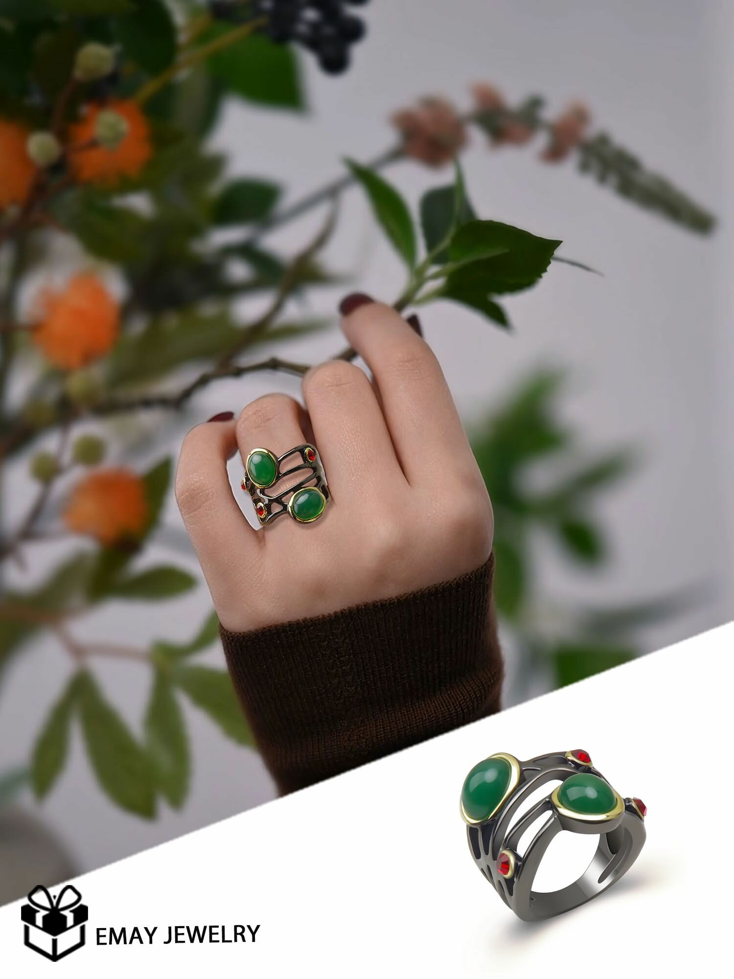 Кольцо, искусственный камень