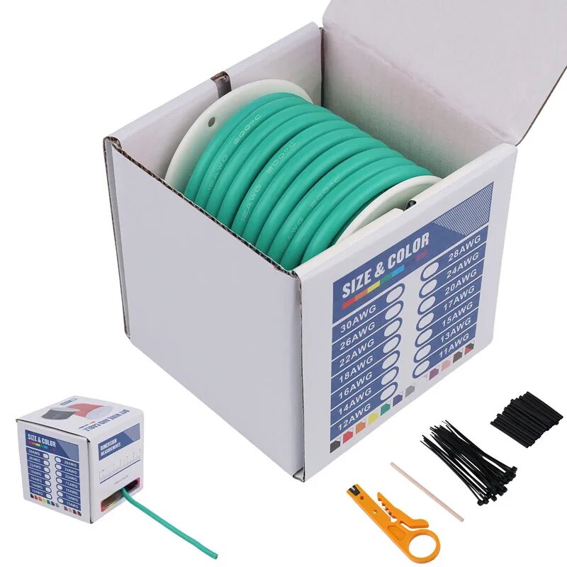 Высококачественные термостойкие провода 28 26 24 22 20 18 16 15 14 13 12 AWGUltra Мягкий силиконовый провод Высокотемпературная гибкая медь