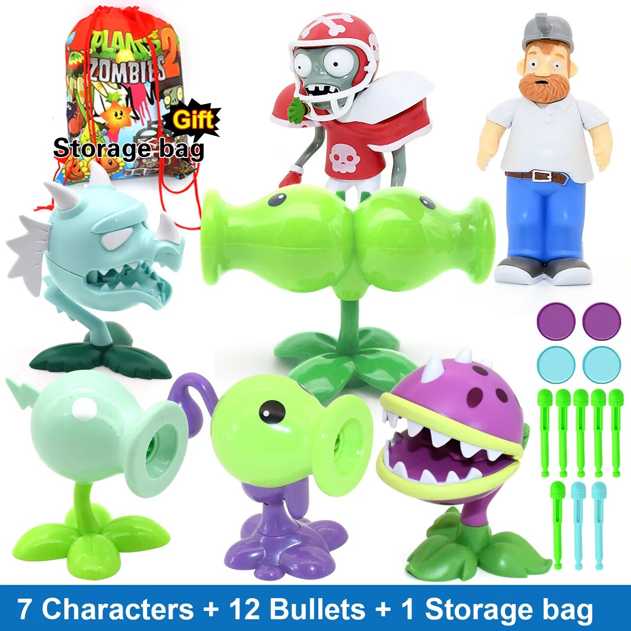 Растения против. Zombies 2 PVZ Игрушка Crazy Dave Split Pea Goo Электрический Peashooter Chomper Zapdragon Подарок для мальчиков Кукла Модель Украшения