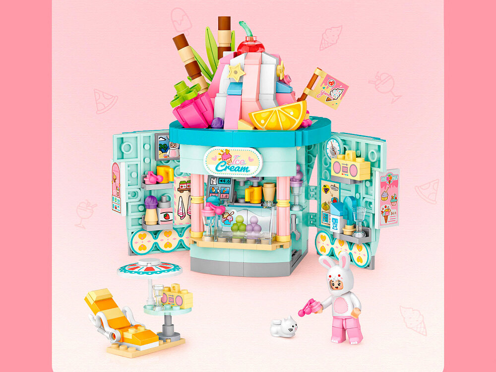 Конструктор LOZ 1745_MK Конструктор Ларек с мороженым