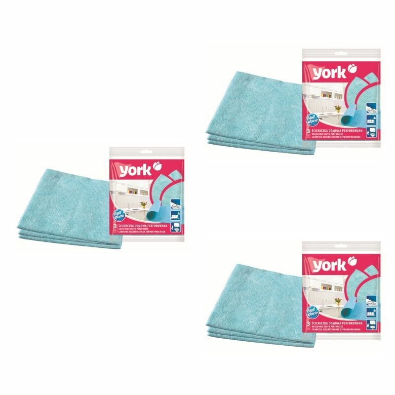 York Салфетка для уборки, перфорированная, 3 шт, 3 шт.