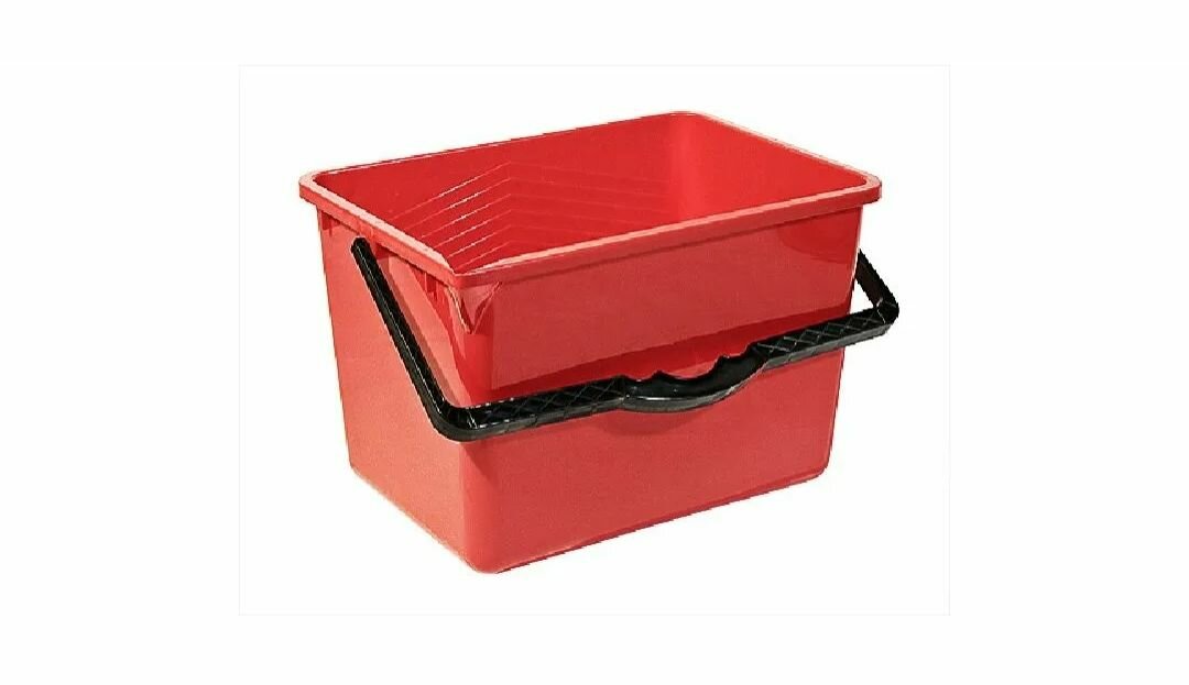 Ведро пластиковое прямоугольное красное, 14 л