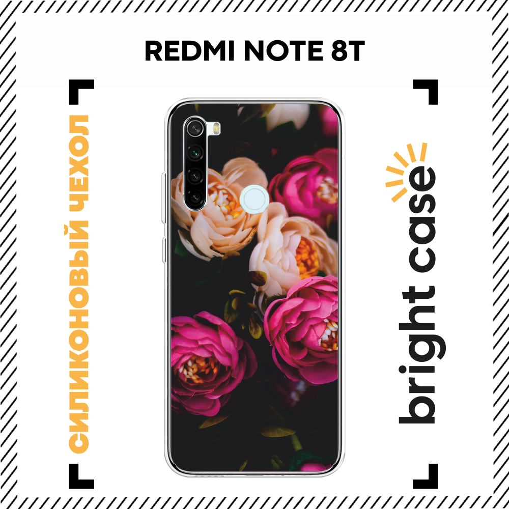 Чехол на Xiaomi Redmi Note 8T / Сяоми Редми Нот 8T с принтом Бордовые пионы