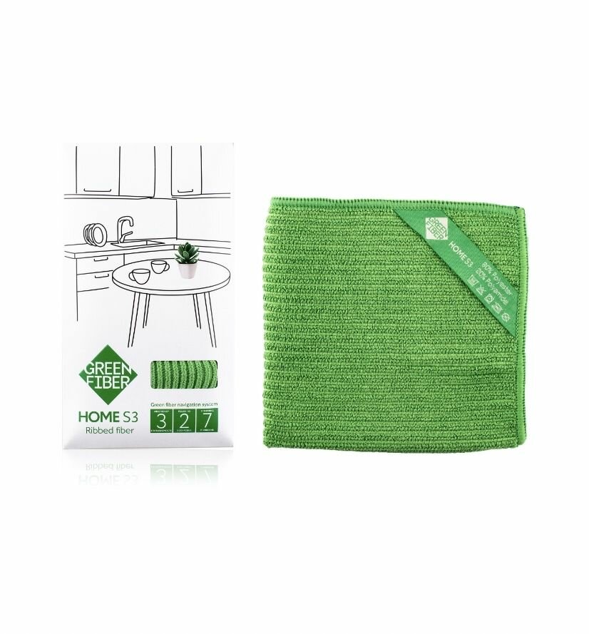 Файбер ребристый Green Fiber HOME S3, зеленый