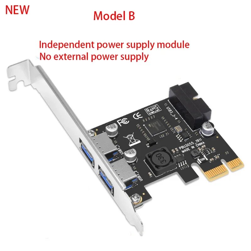 Trotwei USB 3.0 PCI Express адаптер 2 порта Model B
