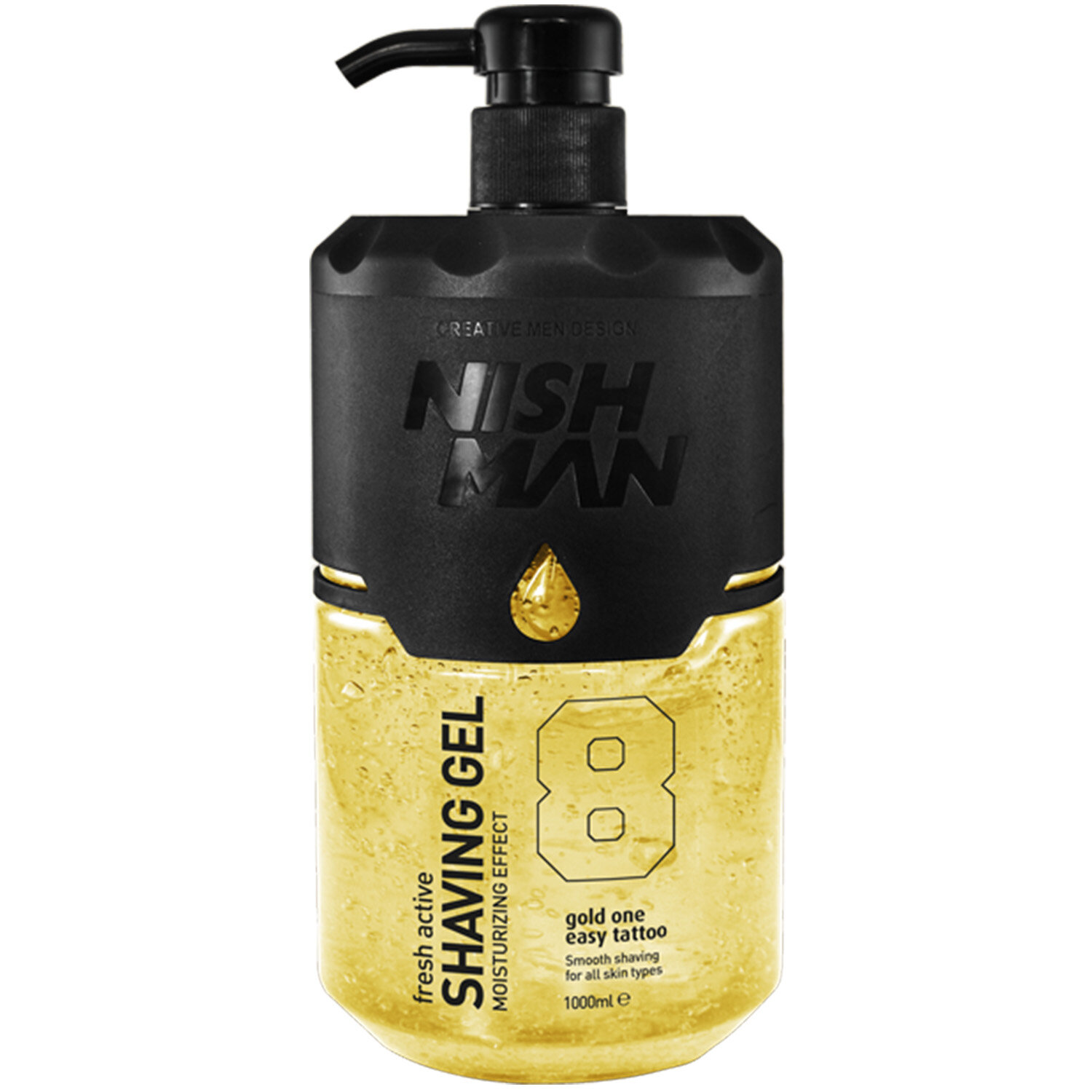 Nishman Увлажняющий гель для бритья 8 Gold One Easy Tattoo, 1000 мл