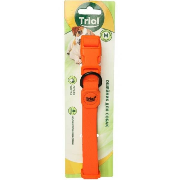 Triol Ошейник для собак из биотана "Матрица" M, оранжевый, 2*34-49см