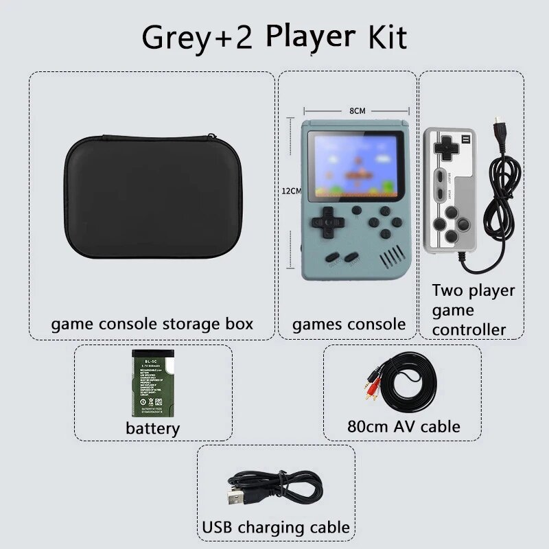 Ретро-консоль ONETOMAX 500 игр, grey 2 Player Kit