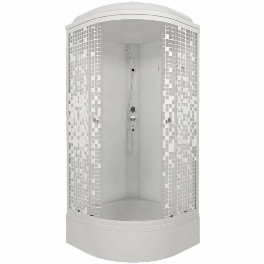 Душевая кабина Тритон (Triton) Мозаика 900х900х2315 мм, прозрачный 4 мм, профиль белый (Щ0000061846) В (7 мест+сифон D50)