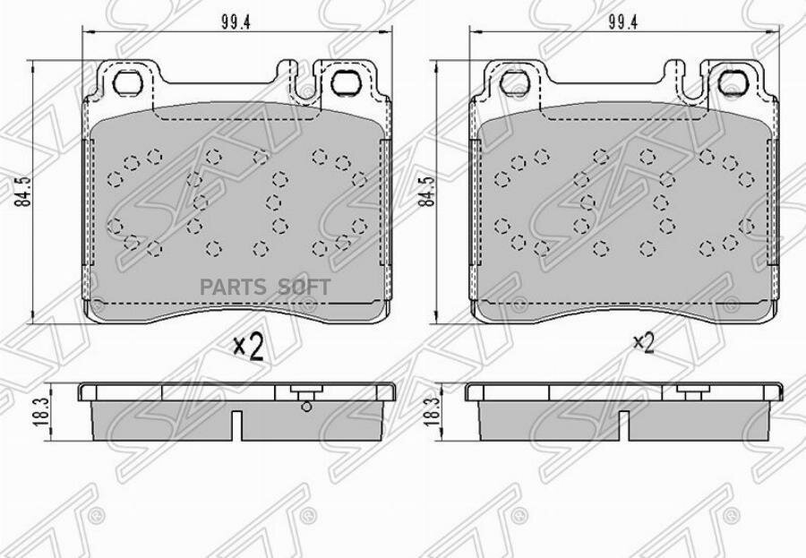 Колодки тормозные (Спереди) Mercedes-Benz E-Class 84-95 / S-Class 91-99 SAT ST-A 002 420 26 20 | цена за 1 шт