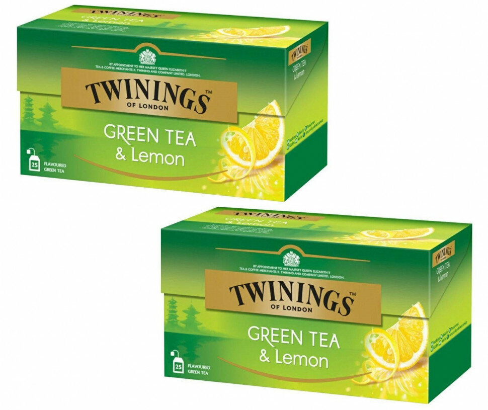 Twinings Green Tea Lemon 1,6 г Х 25 пак чай зеленый (упаковка 2 шт) (17315-7938/2)
