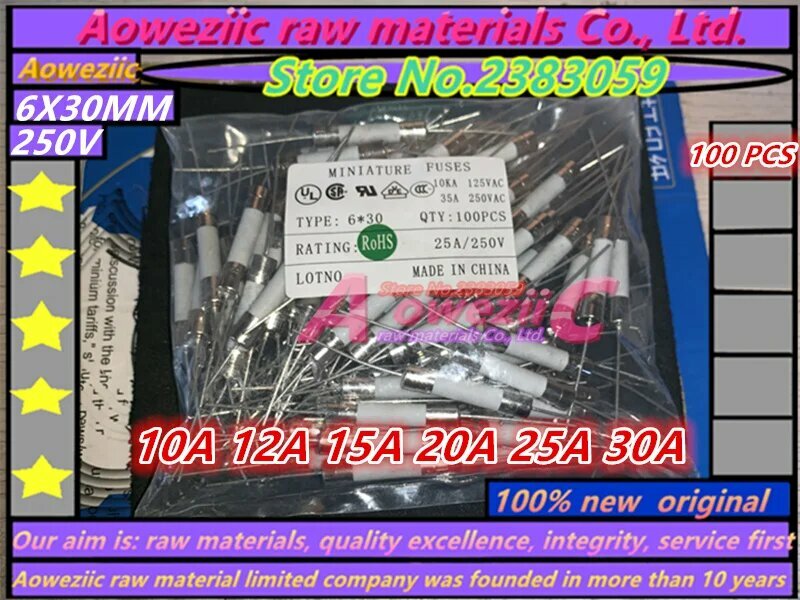 Предохранители керамические Aoweziic 6х30 мм 10-30 А 250 В 20A
