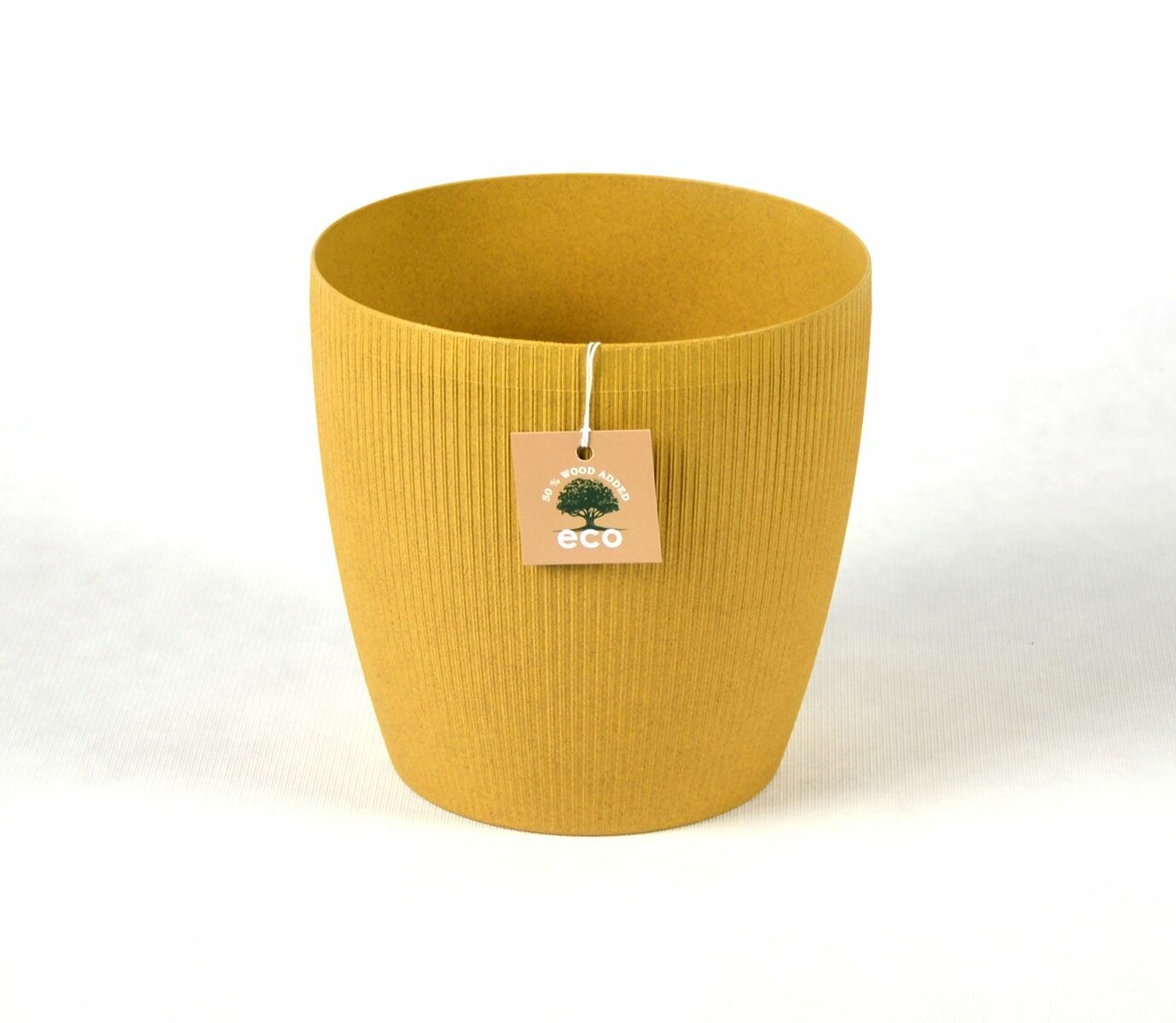 Кашпо Магнолия 5.2л горчичное со вставкой