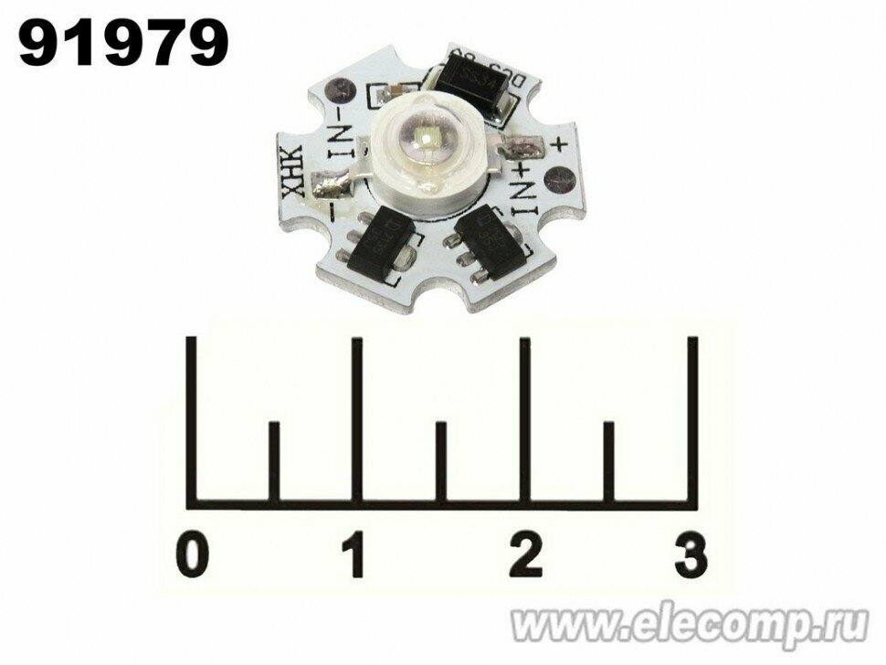 Светодиод LED 3W зеленый 3-6V 750lm с драйвером