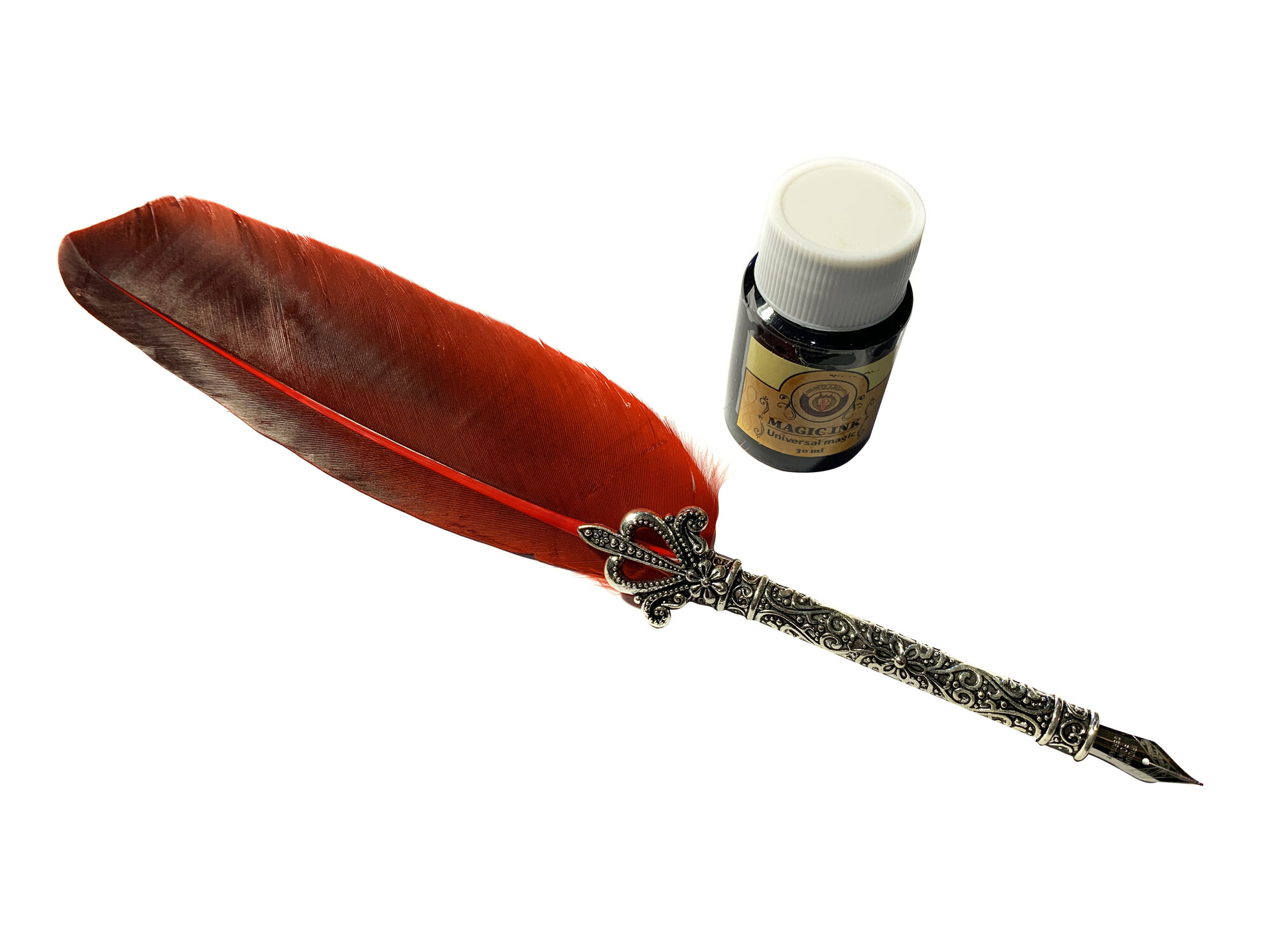 Магический комплект Перо красное + Чернила Универсальные