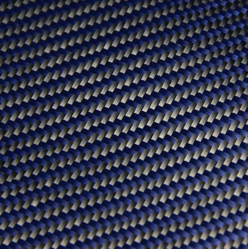 Гибридная ткань карбон-кевлар Twill синий 100 см