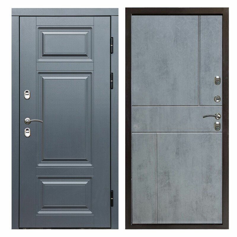 Дверь входная металлическая с терморазрывом Сибирь термо премиум бетон темный Paputin's Doors 960 х 2050 мм Правая