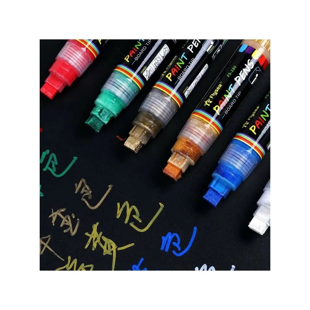 Маркер-краска Flysea промышленный Paint Marker FS-180 с широким наконечником (10.0 мм), зеленый FS-180-green