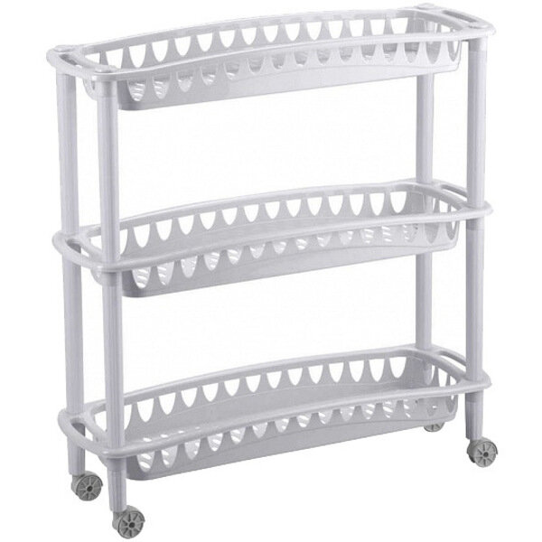 Этажерка Бытпласт узкая "Джулия" 3 полки, цвет светло-серый 59х18х61 см