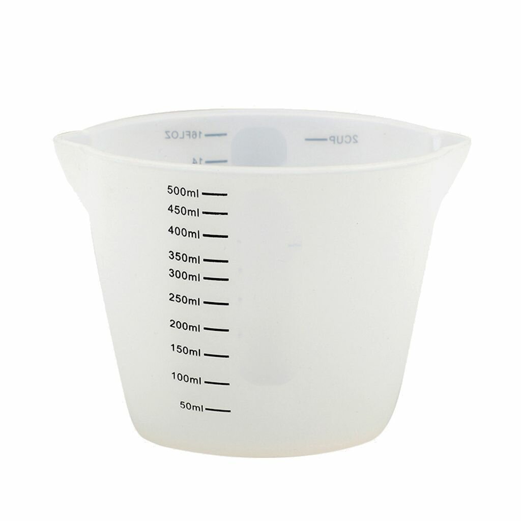 Силиконовые мерные стаканчики объемом 500 мл и 250 мл из многоразовой смолы