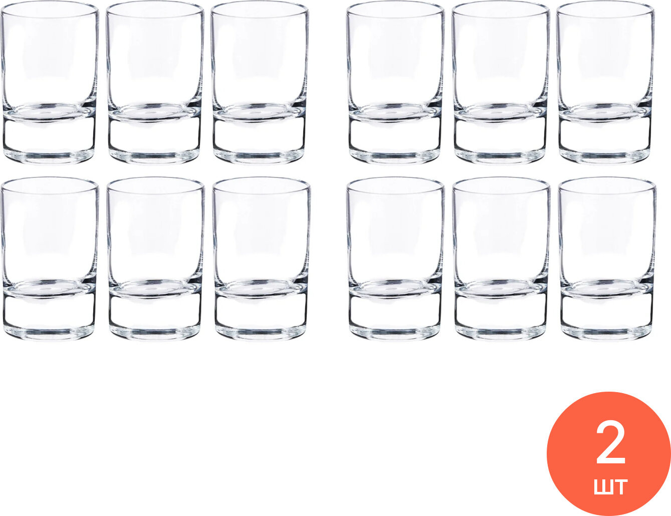 Набор стопок Pasabahce Side для ликера прозрачное стекло 60мл 6 предметов (комплект из 2 шт)